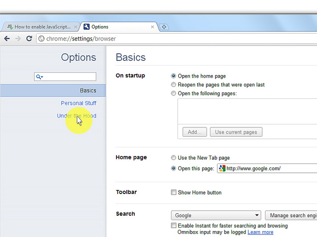 Cómo habilitar JavaScript en tu navegador